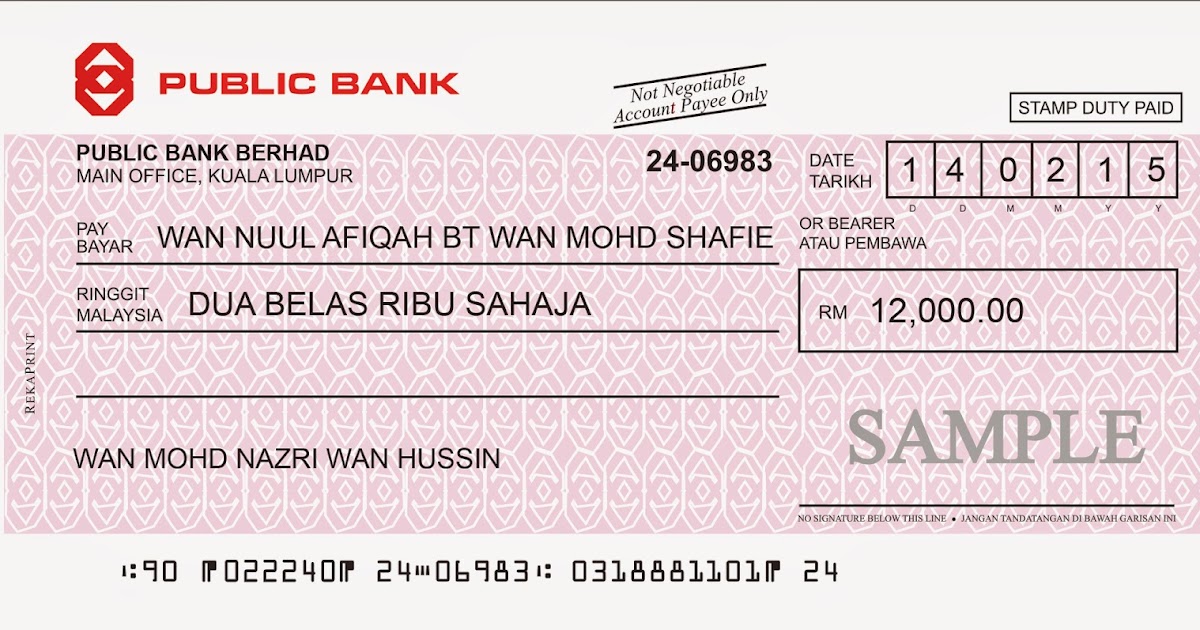 RekaPrint: Replika Cek Perkahwinan (Mock-Up Check Perkahwinan)