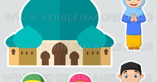 Cake Topper Masjid dan keluarga untuk Selamat Hari Raya Aidilfitri ...