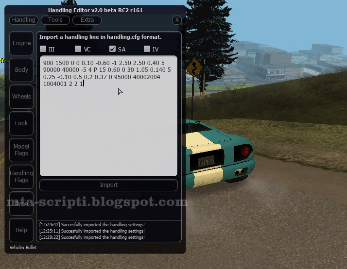 MTA SA Handling Scripti - MTA Scripti | AliDayı