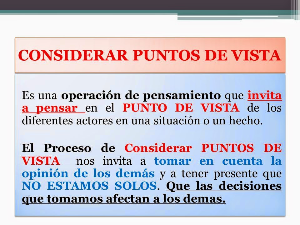 Desarrollo de Procesos del Pensamiento: Considerar Puntos de Vista