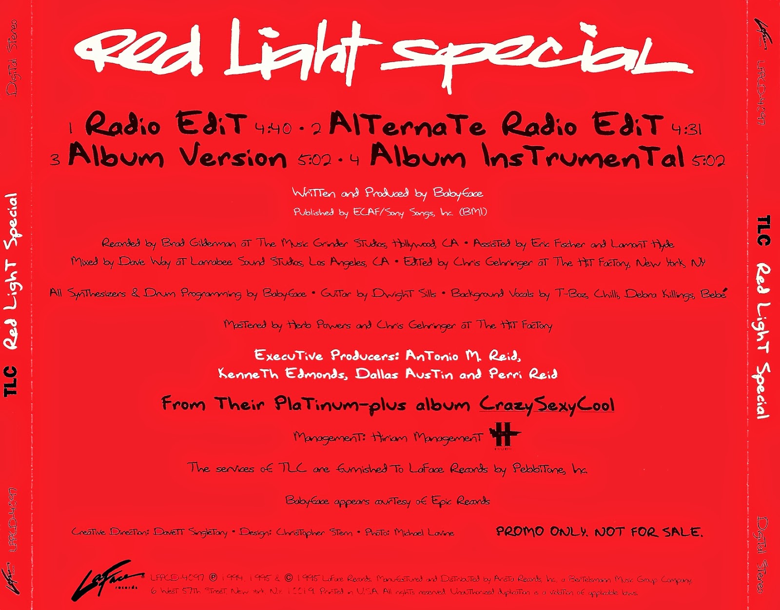 THE CRACK FACTORY: TLC-Red_Light_Special-(Promo_CDS)-1995-Y2H_INT