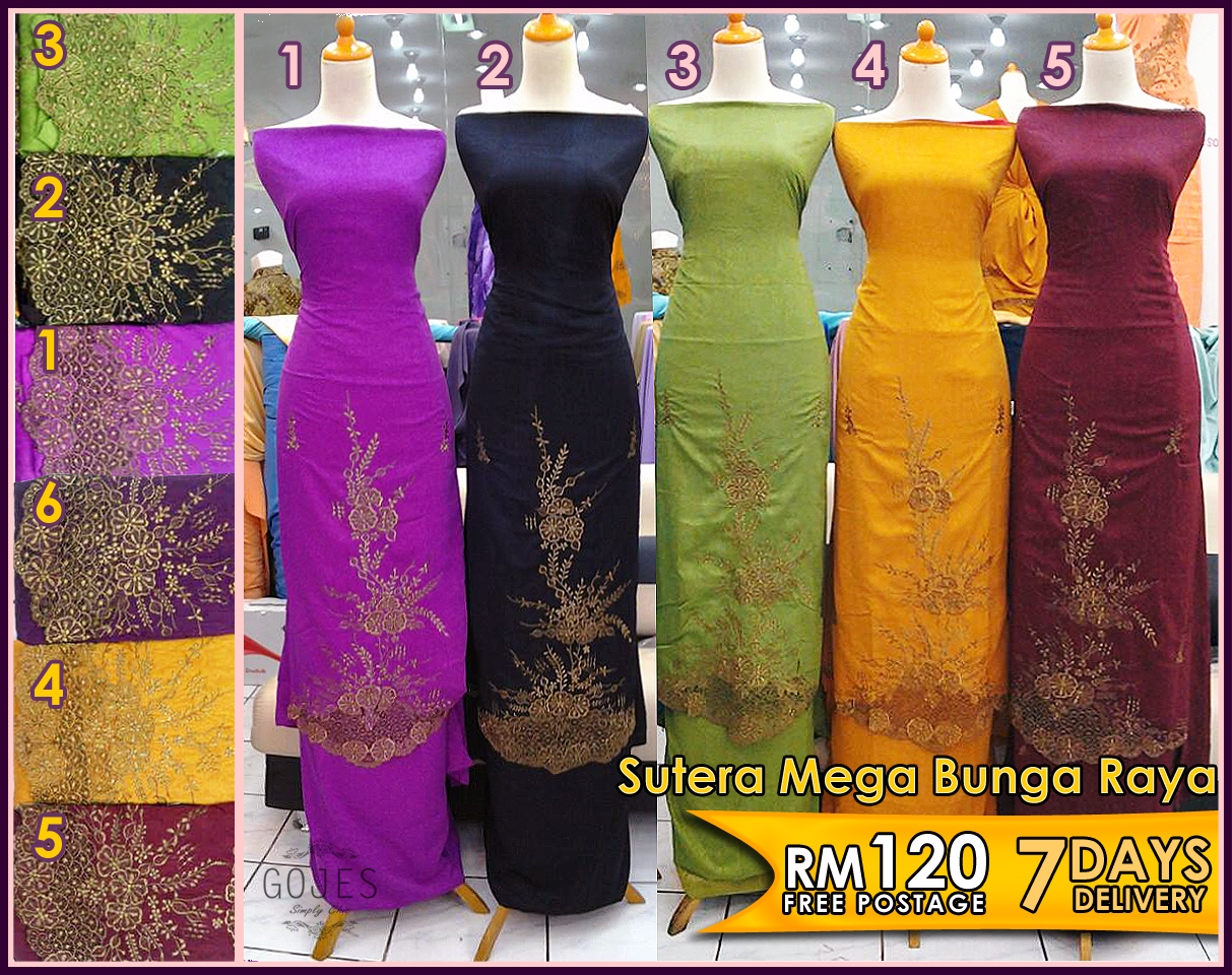 Gojes: Pre-order Kain Pasang Sutera Mega Bunga Raya