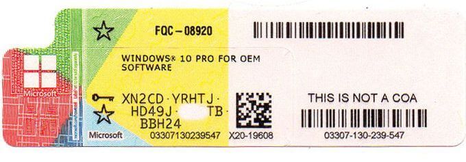 2. Contoh Windows 10 Product Key