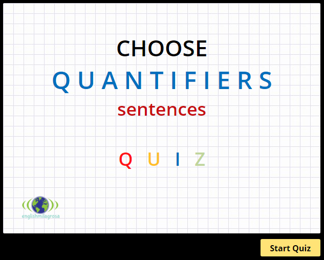 PRACTICE QUANTIFIERS IN SENTENCES INTERMEDIATE | ENGLISH LANGUAGE ...