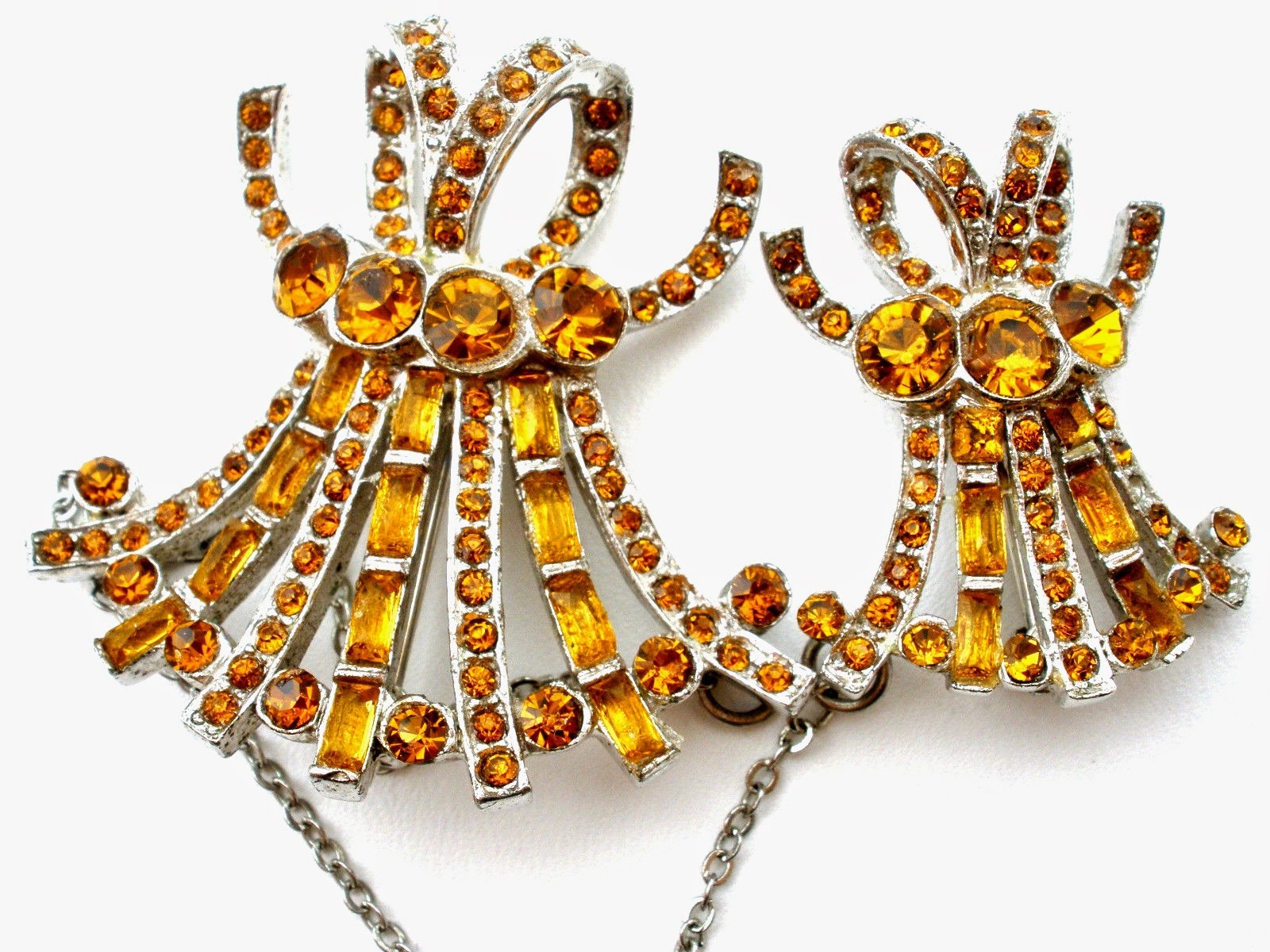 The Jewelry Lady's Store: Sterling Silver Chatelaine Sweater Pin Set