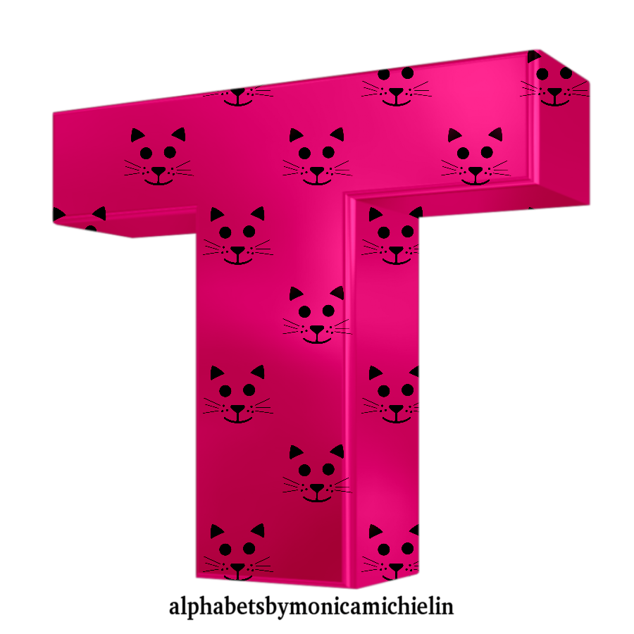 M. Michielin Alphabets: PINK CAT PUPPY ALPHABET, ICONS AND NUMBERS PNG