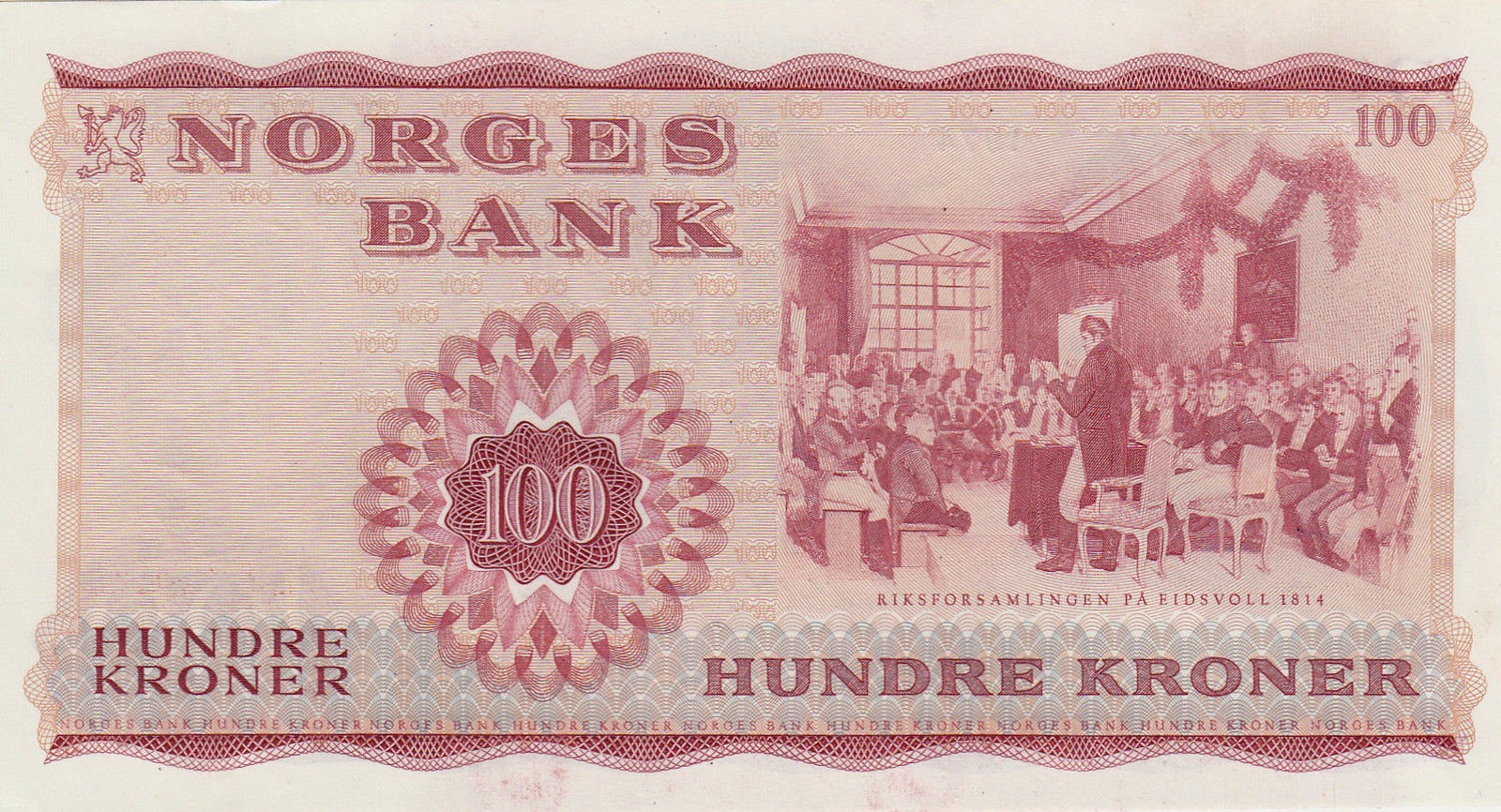 Norway 100 Kroner banknote 1974 Henrik Wergeland|World Banknotes ...