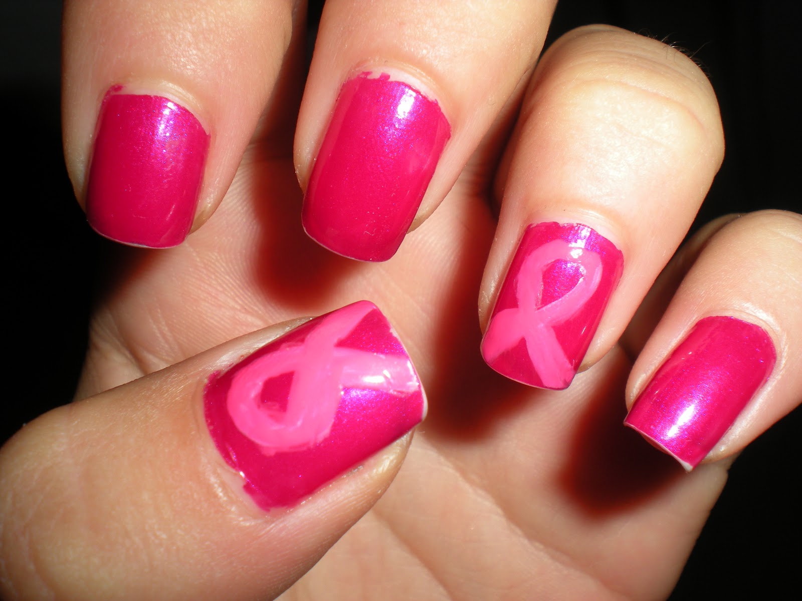 Metallic Maria: Breast Cancer Nails