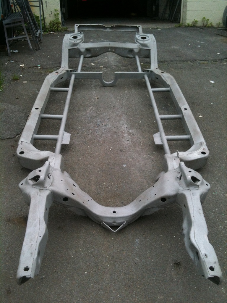 The making of Steve's 1966 Chevelle SS: Frame blasted and painted...