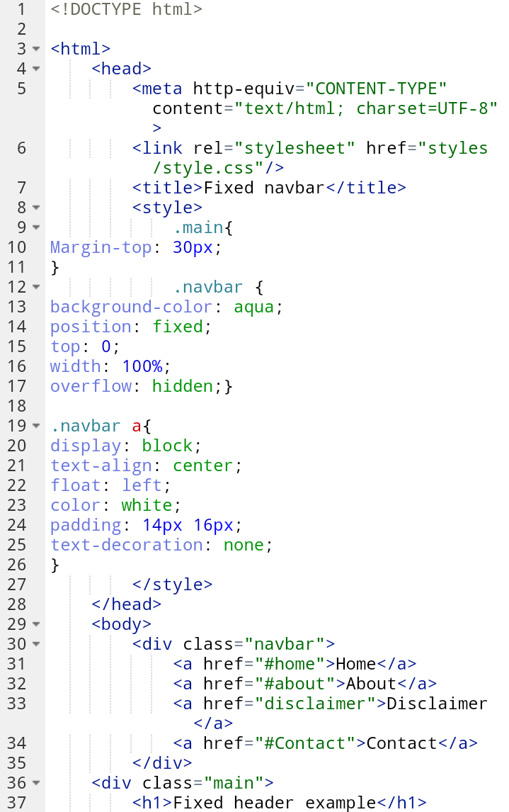 How to create a fixed menu with HTML and CSS - Zhullyblog