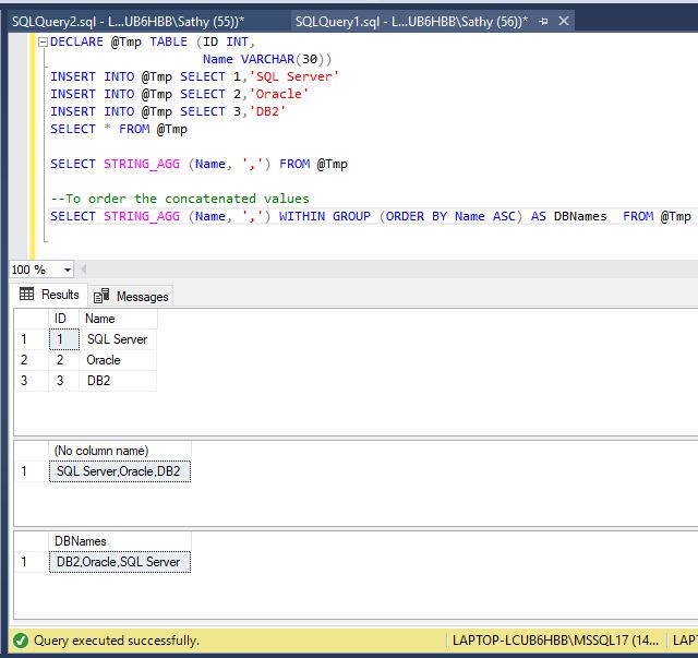 All about SQLServer: How to combine separate row values into delimited ...
