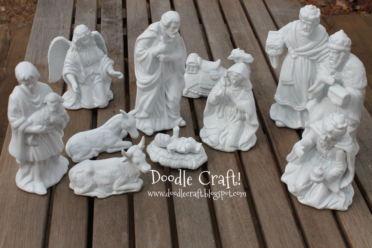 Porcelain White Nativity Set