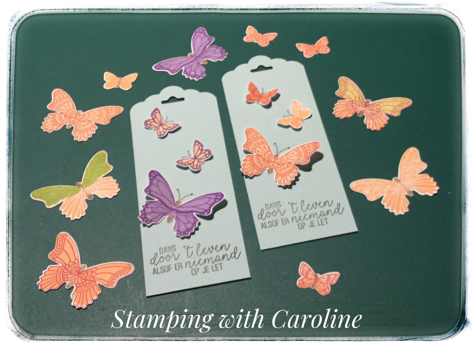 Stamping with Caroline: Vlinderlabels - butterfly labels