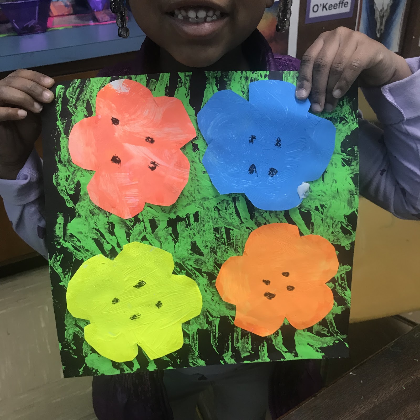 Elements of the Art Room: Kindergarten Andy Warhol Flowers