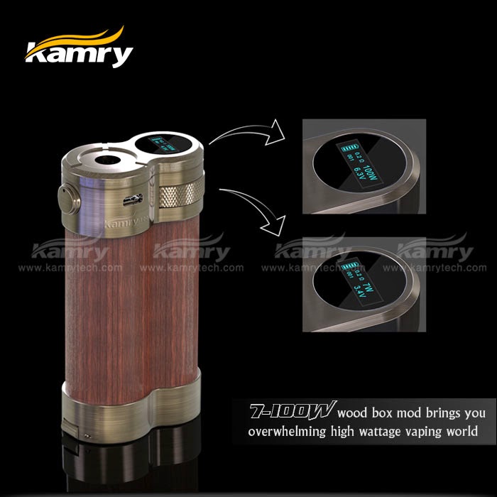 Electronic cigarette brands : kamry 100 watt wood box mod