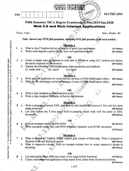 Visvesvaraya Technological University MCA. (CBCS) Fifth Semester 16 ...
