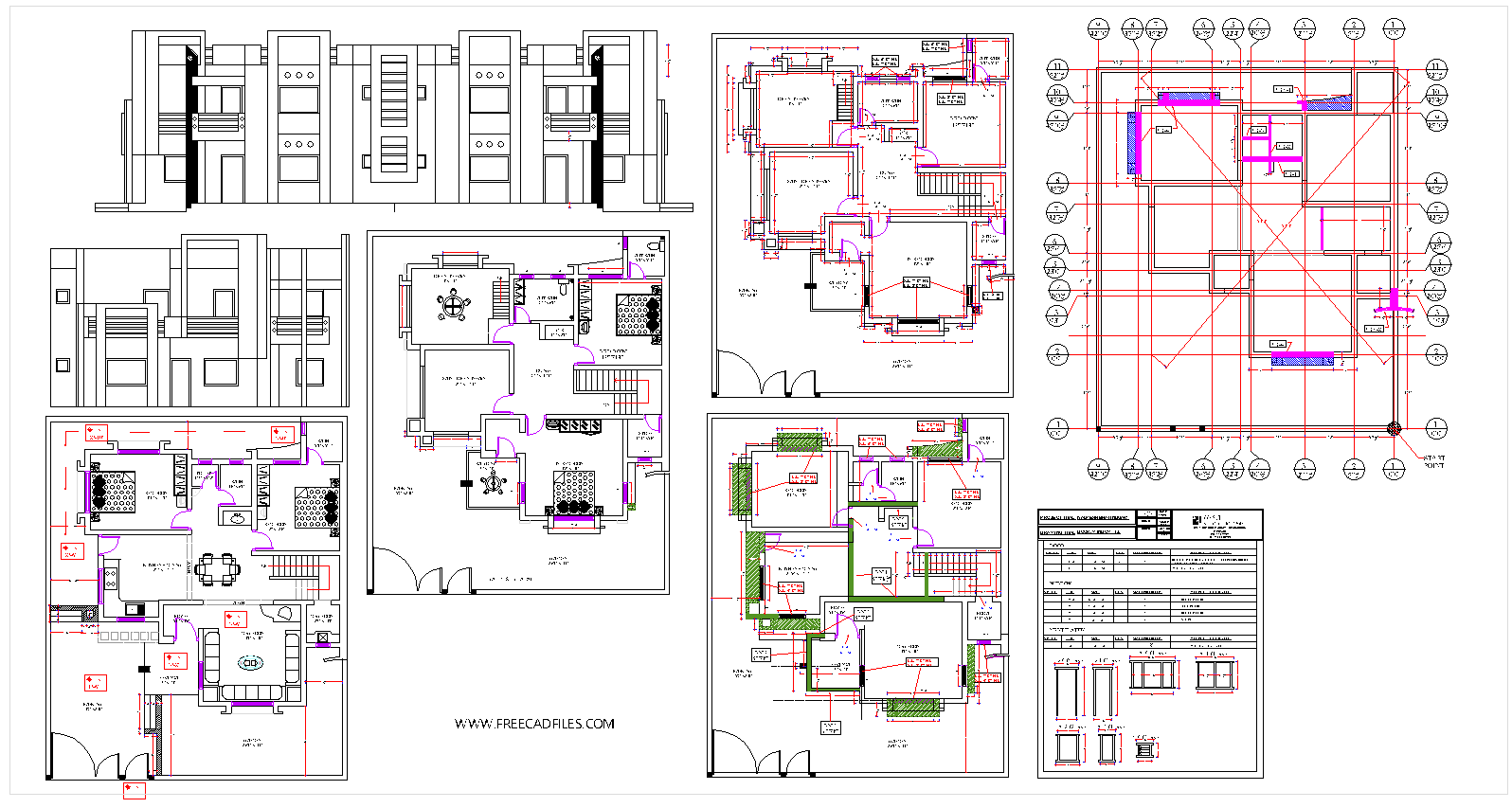 Residence Architectural DWG Details (40'x50')