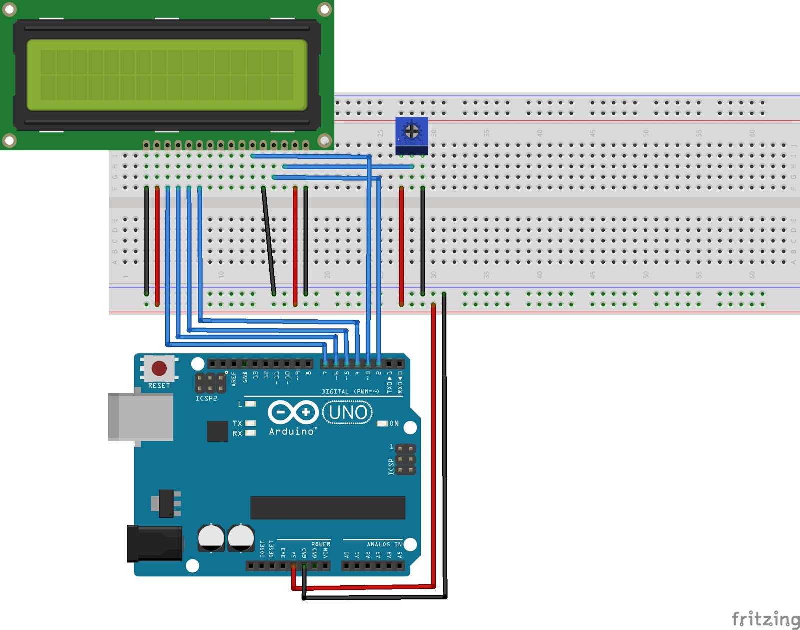 Gambar 2 Rangkaian Lcd Dengan Arduino Uno Images
