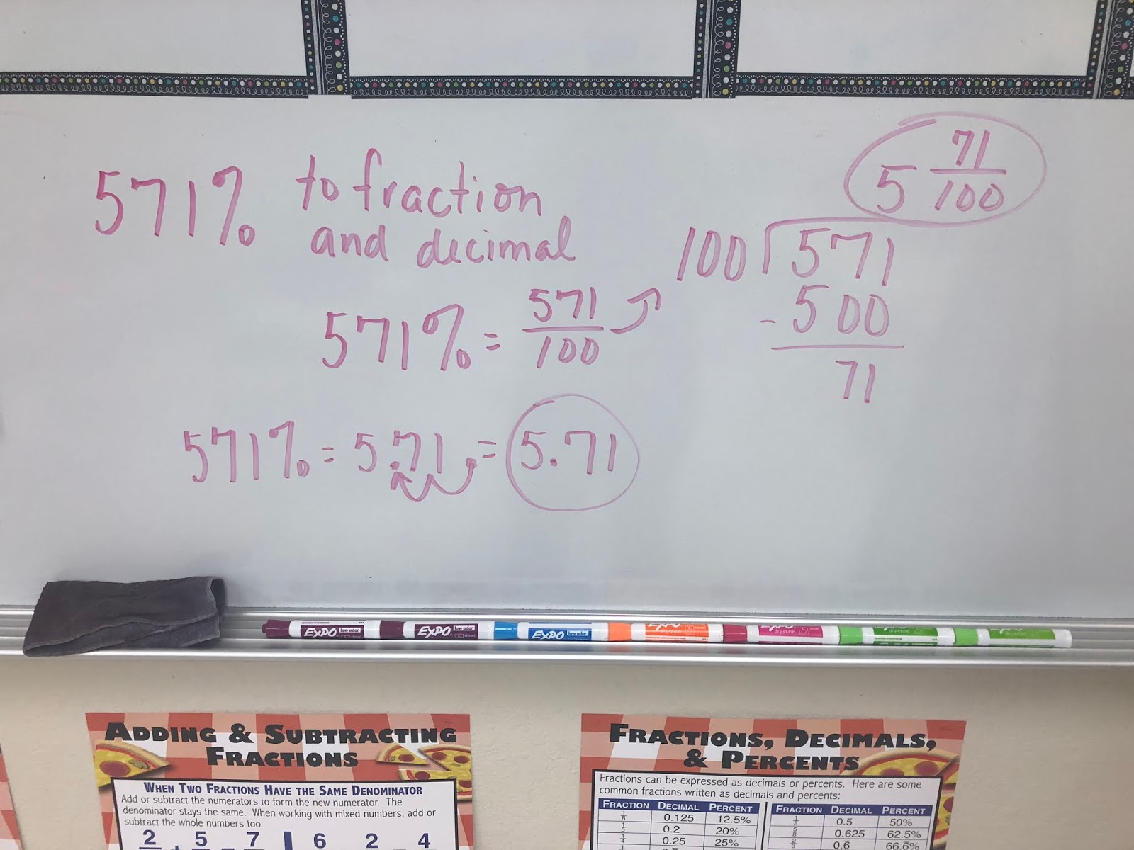 Mrs. Negron 6th Grade Math Class: Lesson 8.2 Percents, Fractions & Decimals