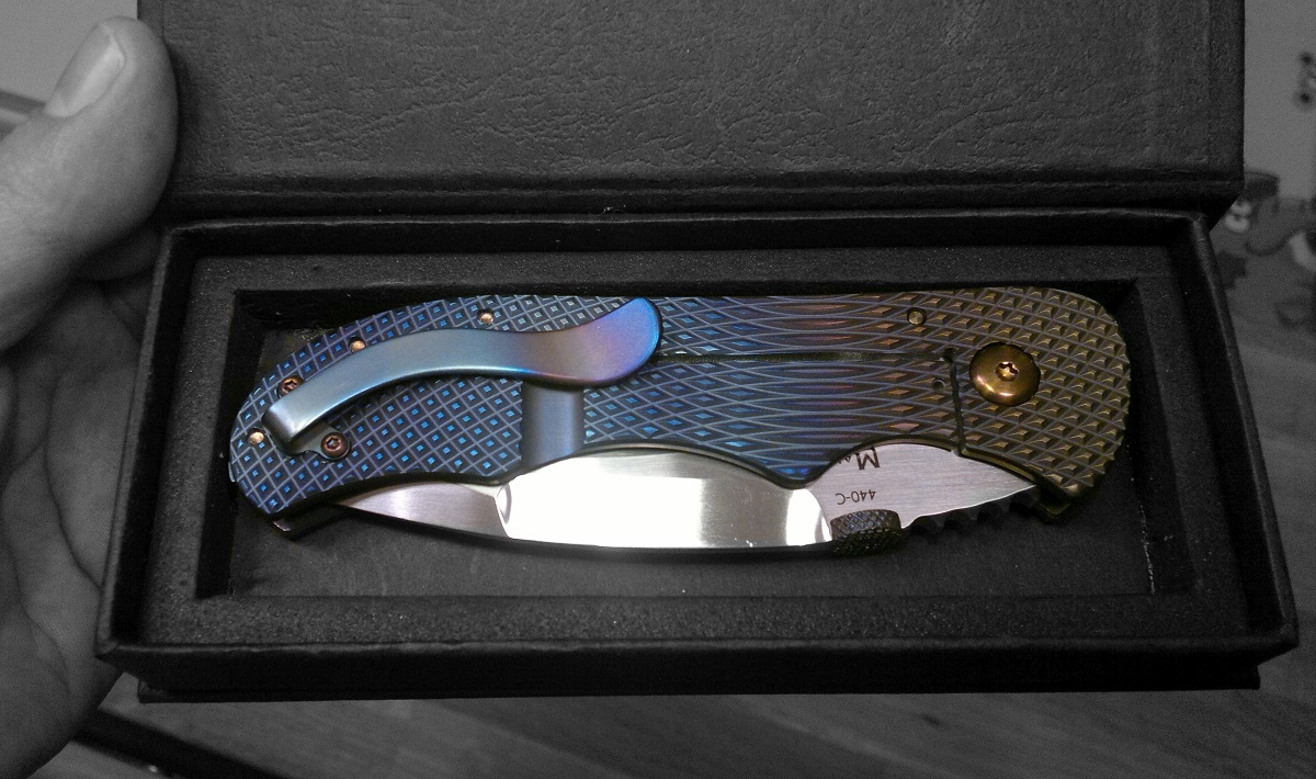 Adahn's Place: Flame colored Boker Manaro Bullseye Grip