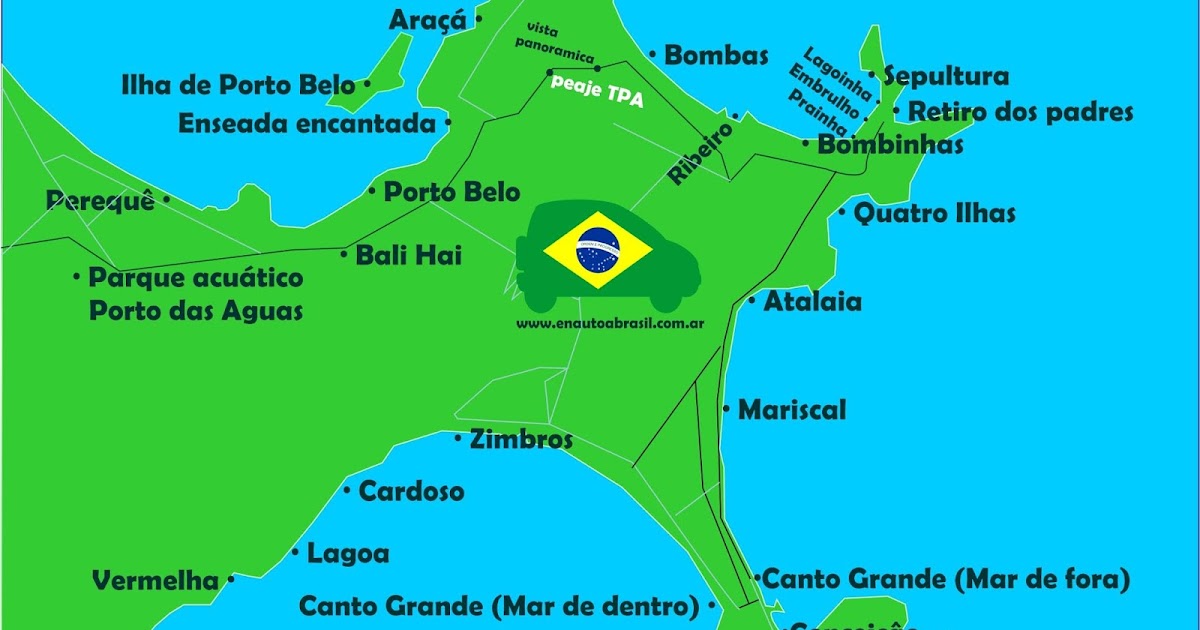 MAPA DE BOMBINHAS Y ALREDEDORES