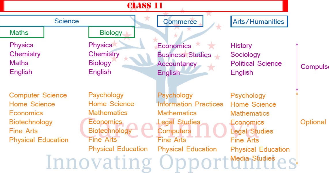 CareerInnova: Class 11th: Subjects (Compulsory & Optional)