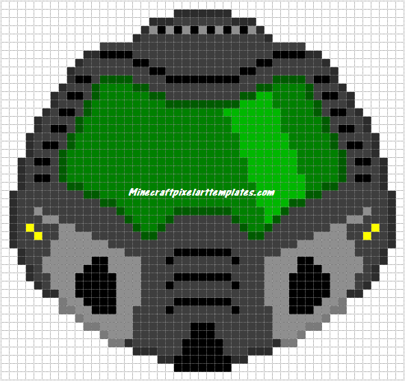 Minecraft Pixel Art Templates: Doom Slayer Helmet