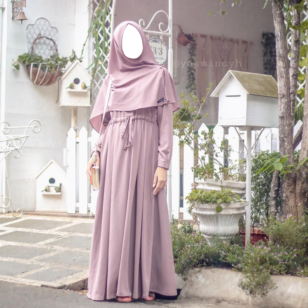Model Gamis Syar'i Polos Kombinasi Terbaru