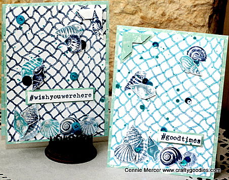 crafty goodies: Try It Tuesday ~ more sea shell cards!