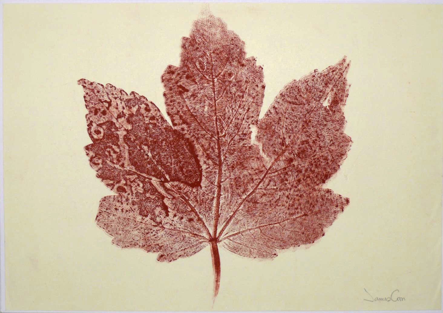 Lion Wood Art: Simple Monoprinting a Leaf