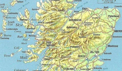 Online Maps: Scotland Physical Map