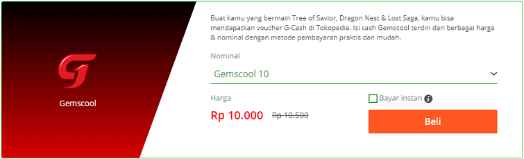 √ Beli Voucher Gemscool Murah dan Mudah di Tokopedia Aja - Nanda Hero
