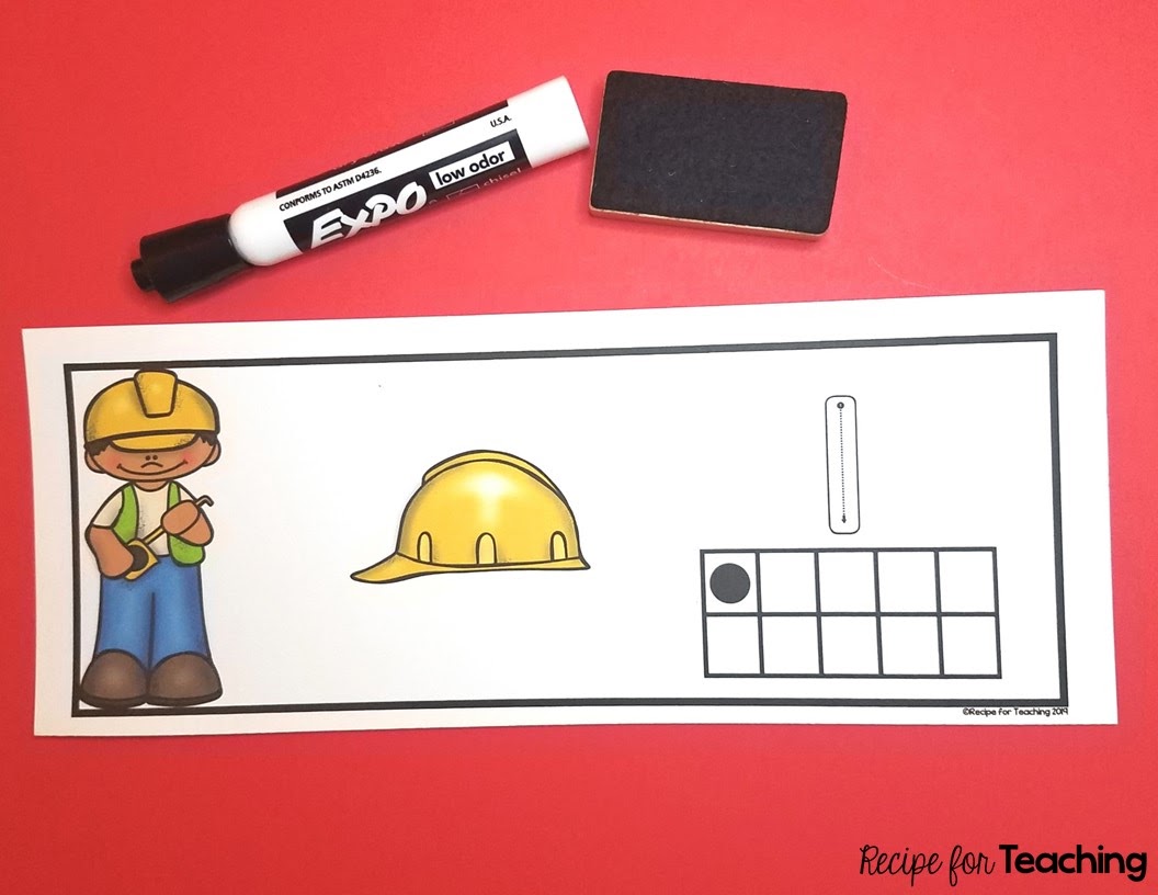 Construction Counting Cards - Recipe for Teaching