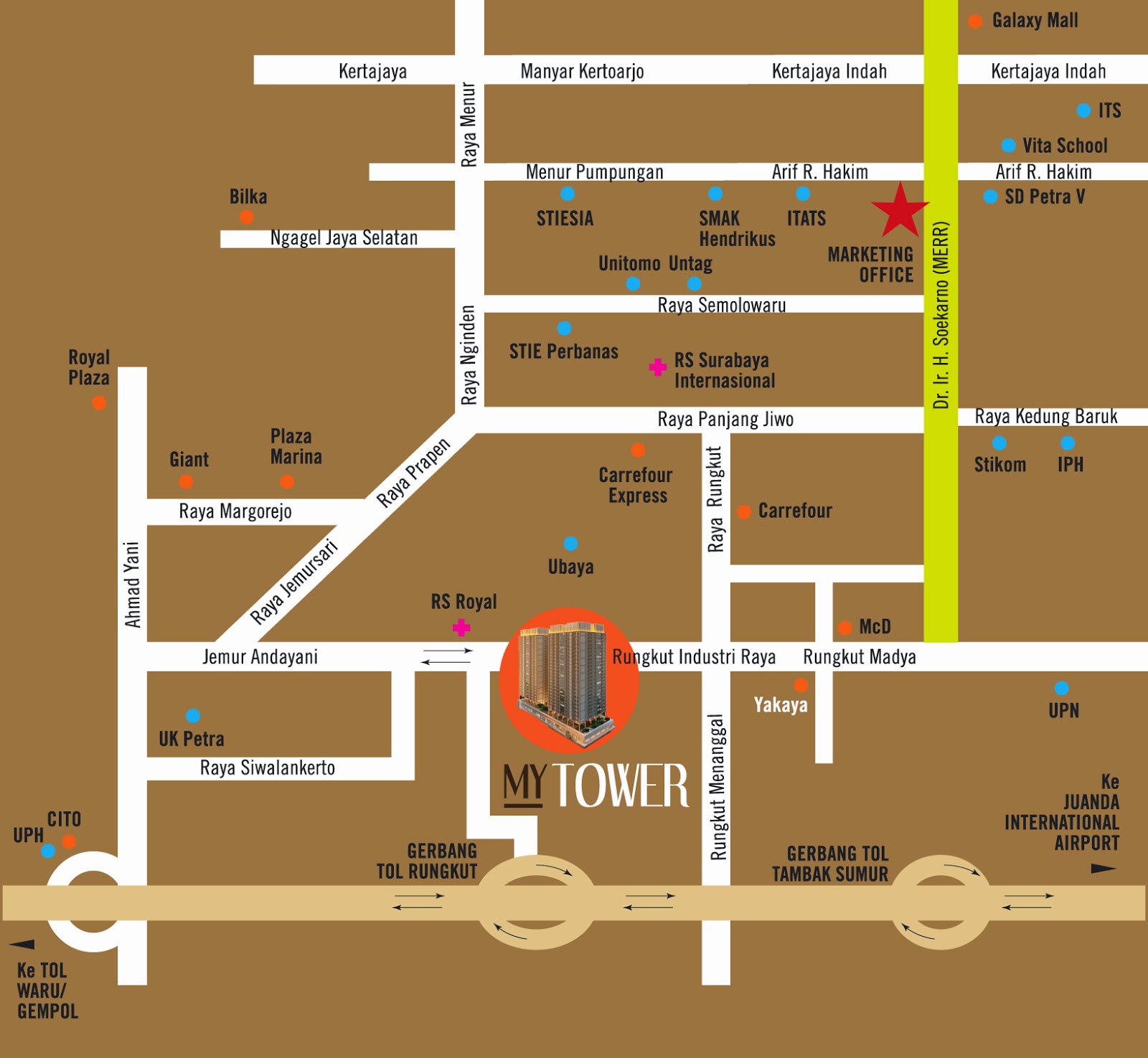 Lokasi ~ apartemen dan condotel MY TOWER SIER RUNGKUT Surabaya