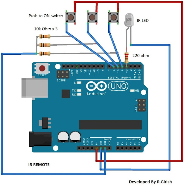 IR Remote Control Circuit Using Arduino