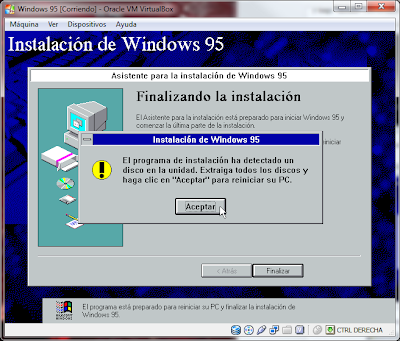 Instalación de Windows 95 en VirtualBox. Prac.3 | Blog Equipo José ...