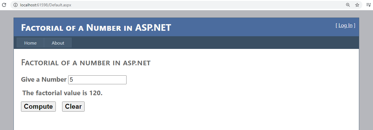 Free Programming Source Codes And Computer Programming Tutorials Factorial Of A Number In Aspnet