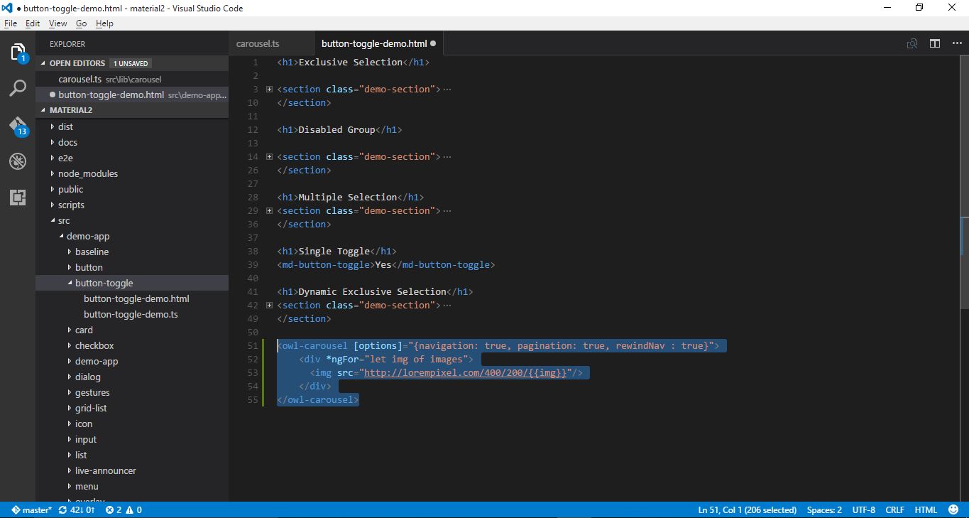 Explore Sitecore: carousel with angular material 2