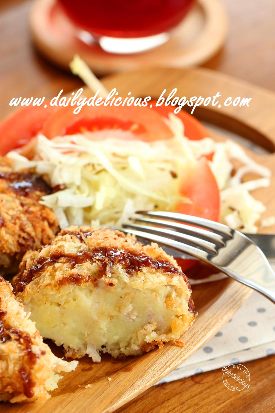 dailydelicious thai: Potato and meat croquettes: ポテトコロッケ