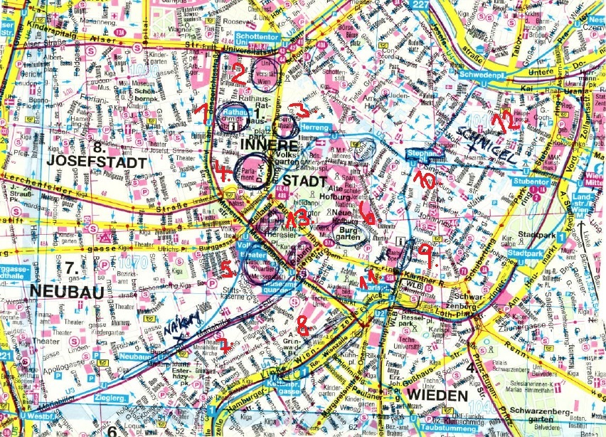 Vídeň Mapa Památek | Mapa