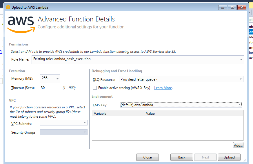 Creating a Lambda function in .netCore with Visual Studio and AWS ...