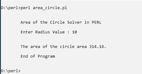 Free Programming Source Codes and Computer Programming Tutorials: Area of the Circle Solver in PERL