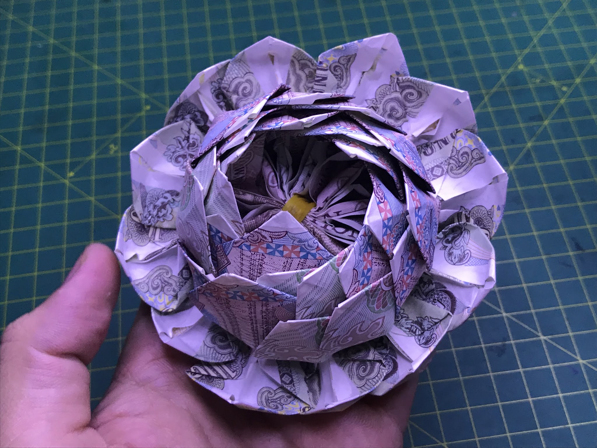 origami hướng dẫn cách làm hoa sen bằng tiền giấy money origami flower ...