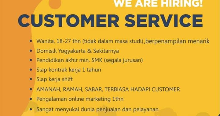 Lowongan kerja Customer Service (Wanita) di Seven Inc. Yogyakarta ...
