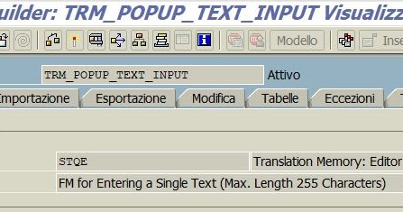 Non solo ABAP: FM TRM_POPUP_TEXT_INPUT non esiste più in EHP8.