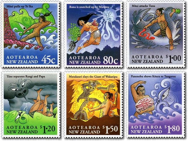 Virtual New Zealand Stamps: 1994 Maori Myths & Legends