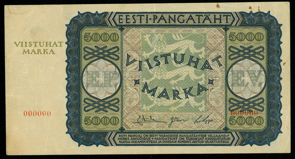Estonian 5000 Marka banknote 1923|World Banknotes & Coins Pictures ...