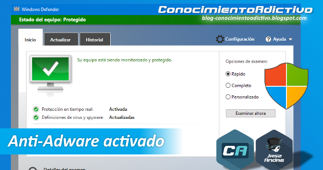 Habilitar la función Anti-Adware de Windows Defender en Windows 10 ...