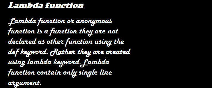 Lambda Function Or Anonymous Function lambda-function-or-anonymous-function