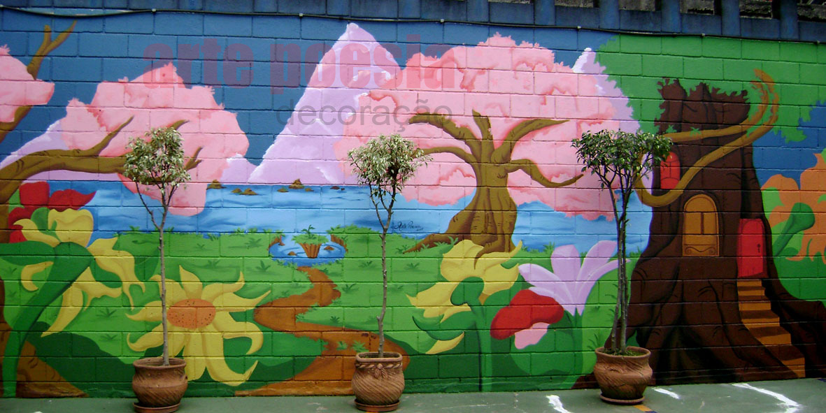 Arte Poesia Decoração Cenografia: Decoração interna parede escola ...